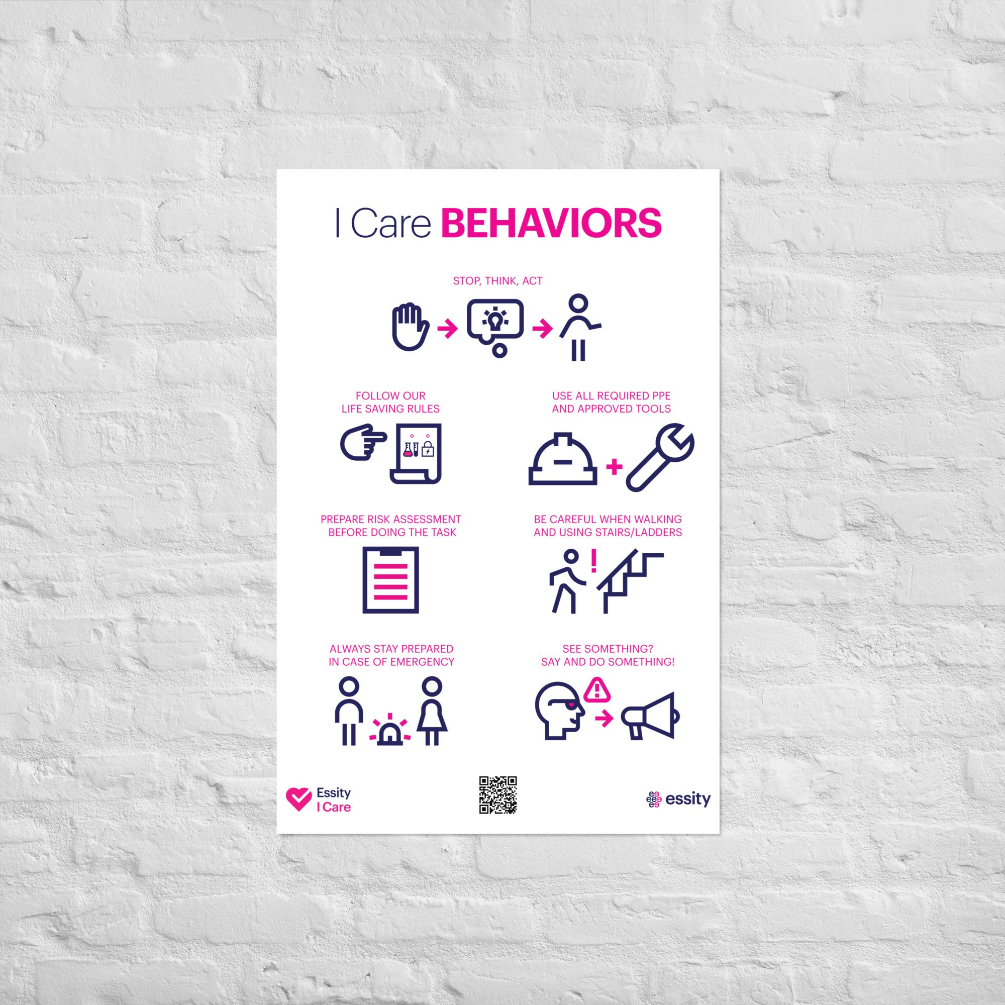 I Care Behaviors poster – Essity I Care
